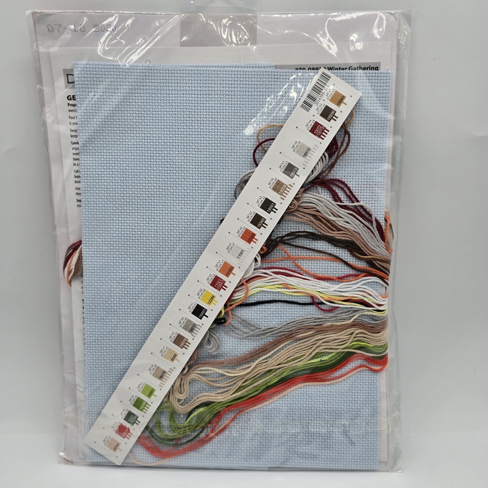 Dimensions Winter Gathering Cross Stitch Kit 70-08970 Birds Clothesline ...