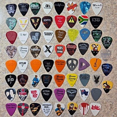 68 Guitar Picks Indie Bands promos novelty pick set lot plectrums ...