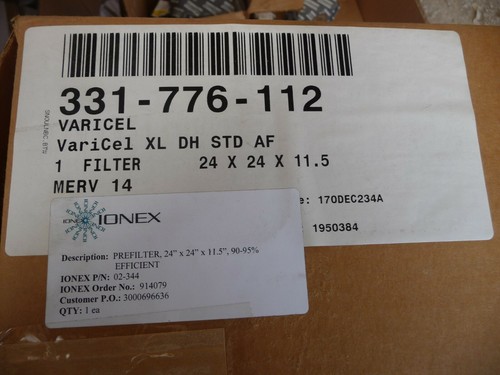 Ionex Filter 02-344 24x24x11.5 MERV 14 (90-95%) 331-776-112 | eBay