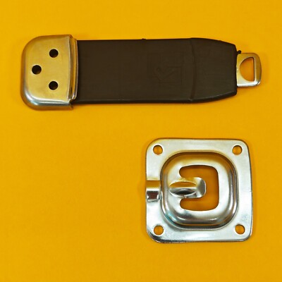 Truck Door Retainer Kit Rubber Flexible Strap SS Catch Plate & Bracket ...