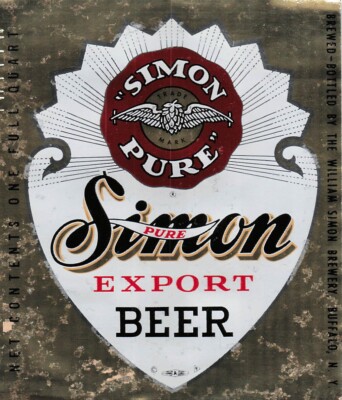 Simon Export Beer Vintage Beer Label Quart William Simon Brewing Co Buffalo NY | eBay