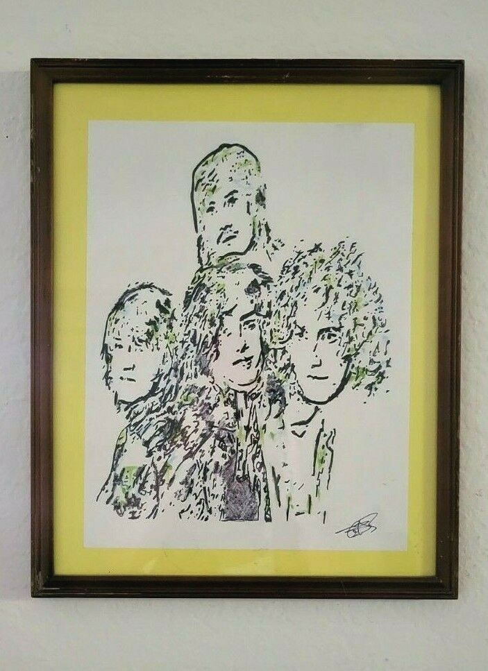 Led Zeppelin Original Signed Art Framed, Matted behind Glass Rare | eBay