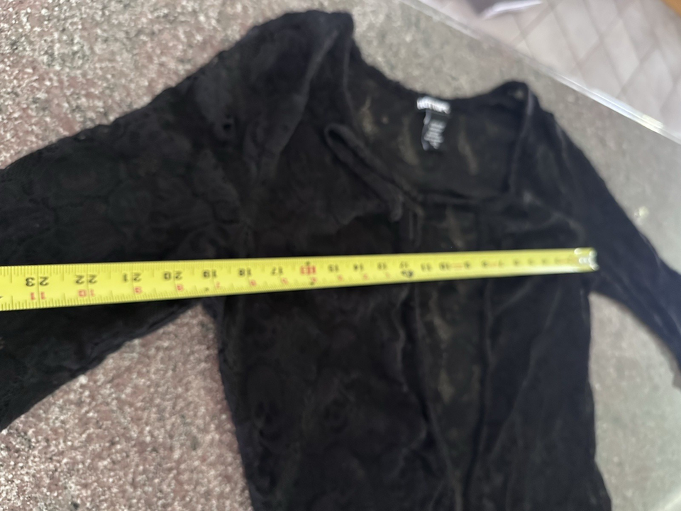 Hot Topic Skull Lace Tie Front Cardigan Goth Punk Emo Fairy Sz 0/Small ...