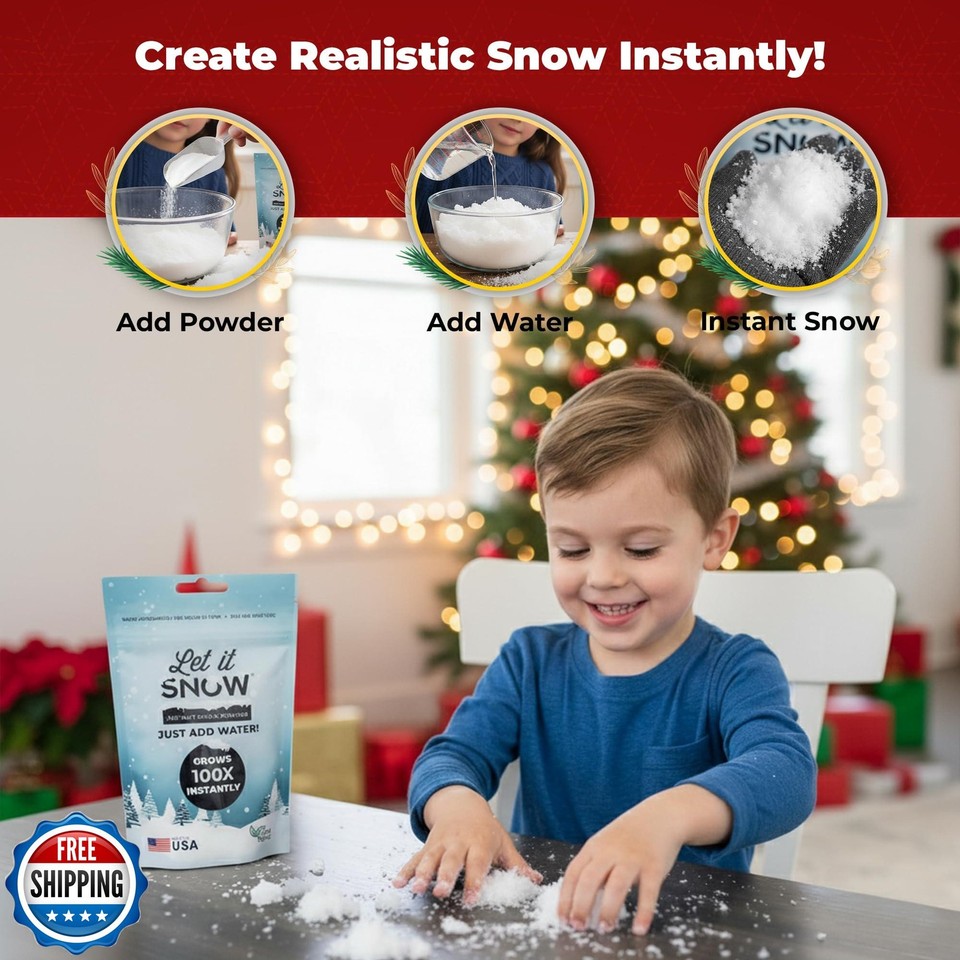 Let it Snow Instant Fake Snow for Slime - Made in The USA, Gentle | eBay