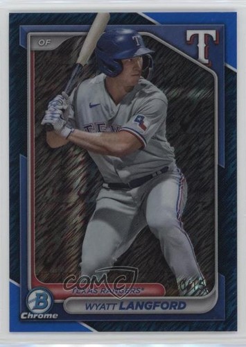 2024 Bowman Chrome Prospects Blue Shimmer Refractor Wyatt Langford ...