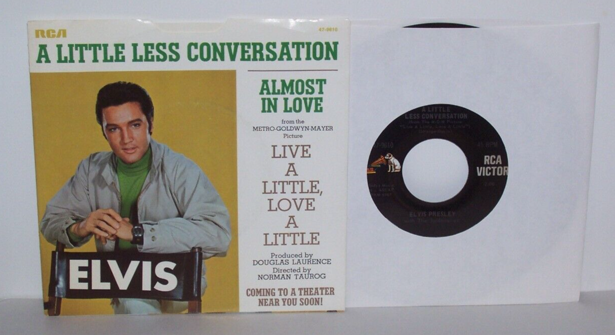 ELVIS PRESLEY A Little Less Conversation 1968 RCA 45 & Picture Sleeve ...