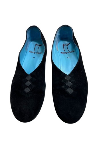 Thierry Rabotin Grace Shoes Womens EU 37 Black Suede Leather Flats Slip ...