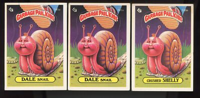 1986 Topps Garbage Pail Kids #145a,b DALE SNAIL/ CRUSHED SHELLY Glossy ...