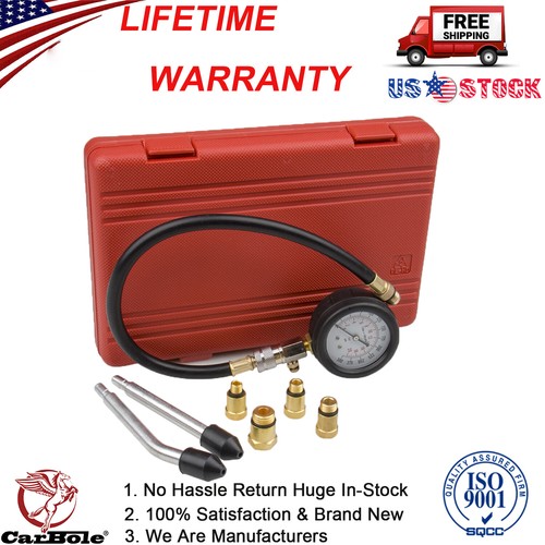 Compression Tester Gauge Tool Kit for Car Motorcycle W/ M10 M12 M14 M18 ...