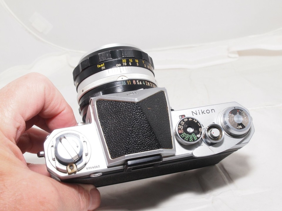 Classic 1968 Nikon F 35mm film slr camera with prism finder and 50mm f1 ...