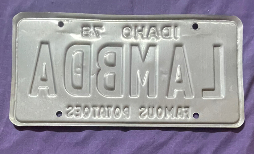 Vintage 1978 Idaho Vanity License Plate (LAMBDA) | eBay