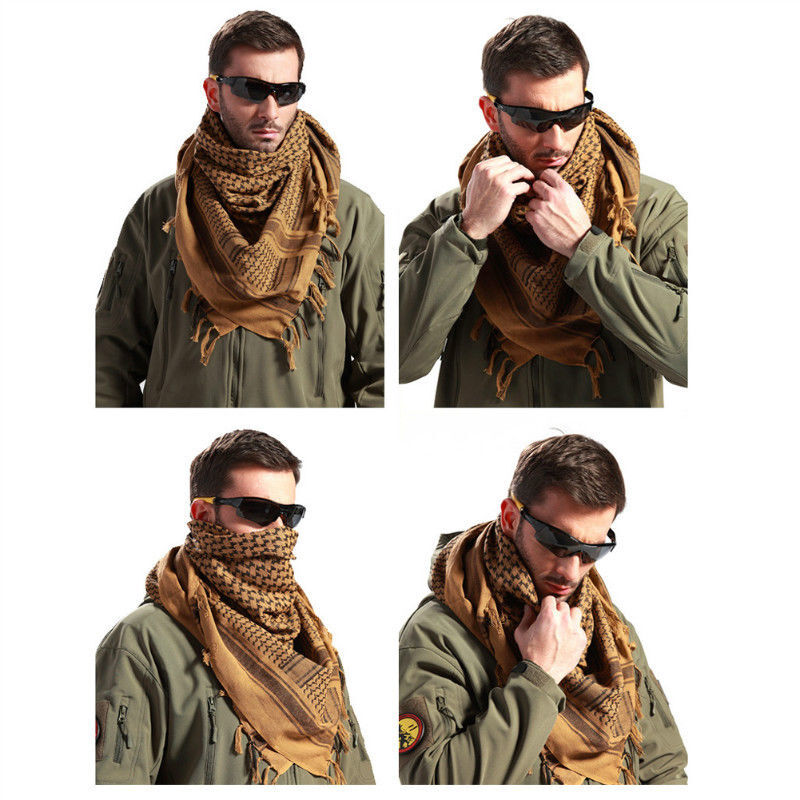Multifunctional Shemagh Head Scarf - 100% Cotton Keffiyeh Arab Desert ...