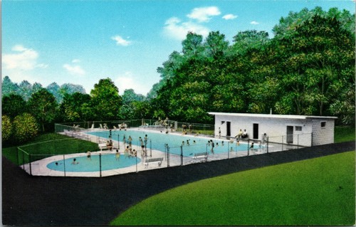 Postcard~West Milton Pa~Central Oak Heights~Swimming Pool~Evangelical ...