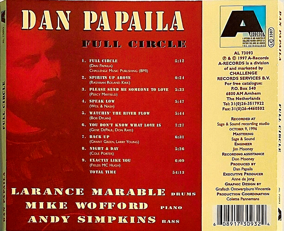Full Circle by Dan Papaila (CD 9 Tracks, Challenge and A-Records, 1997 ...