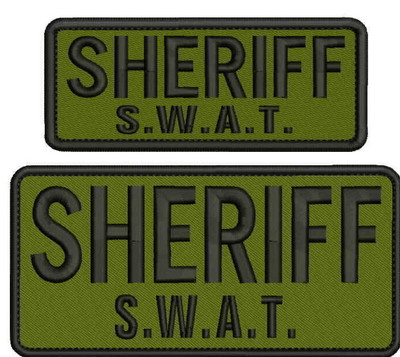 Sheriff SWAT embroidery patch 3x6 and 2x5 hook on back od green | eBay