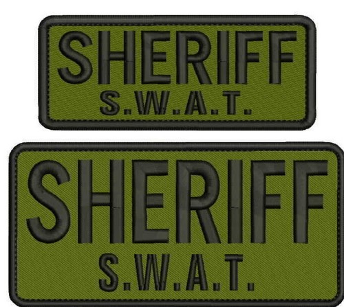 Sheriff SWAT embroidery patch 3x6 and 2x5 hook on back od green | eBay