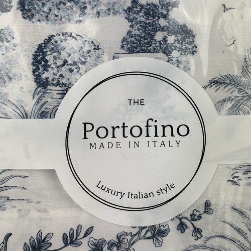 Portofino QUEEN Sheet Set Jungle Toile Elephant Print White Blue Made ...