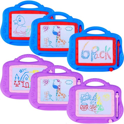 Color Doodle Boards - 6 Pack Magnetic Drawing Board Set for Kids ...