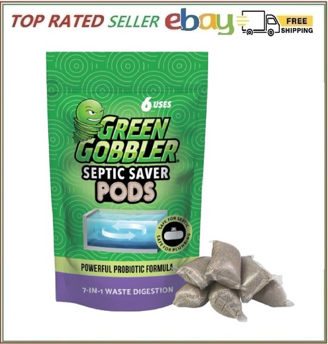 Green Gobbler Septic Tank Treatment Packets, 6 Month Supply - Natural ...