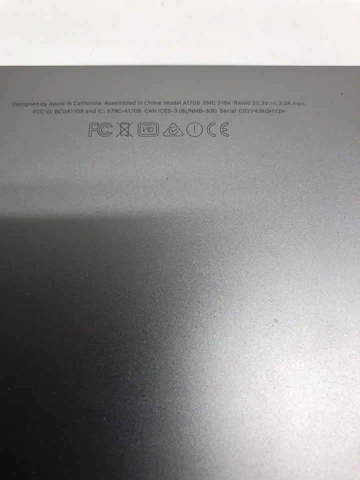 Back cover Macbook pro A1708 Grey color Refurbished 13” | eBay