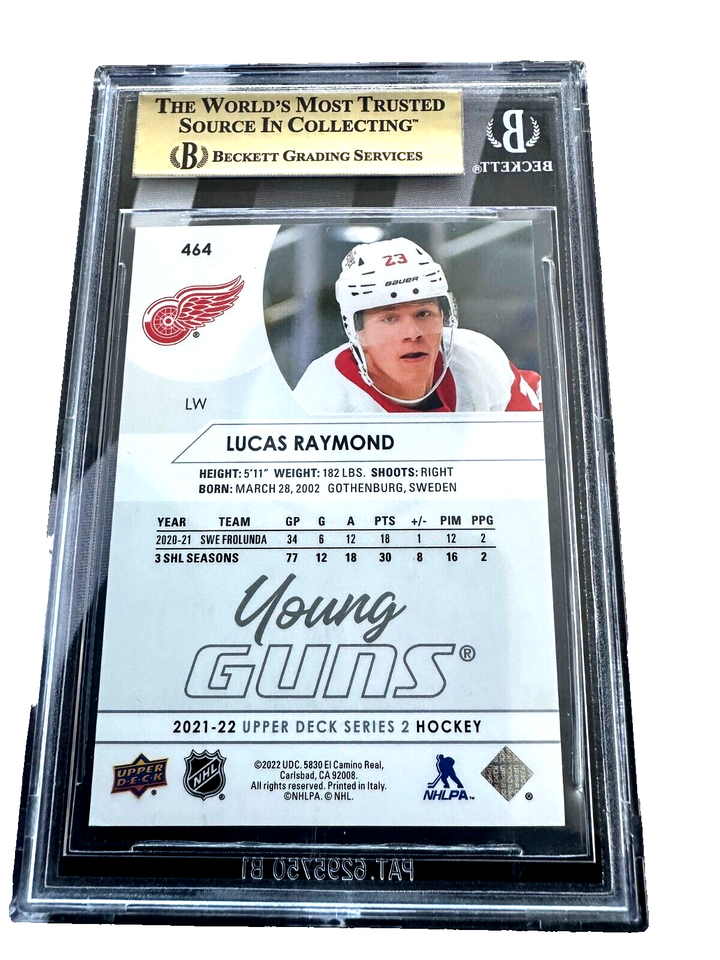 2021-22 Upper Deck Young Guns #464 Lucas Raymond RC BGS 9.5 | eBay