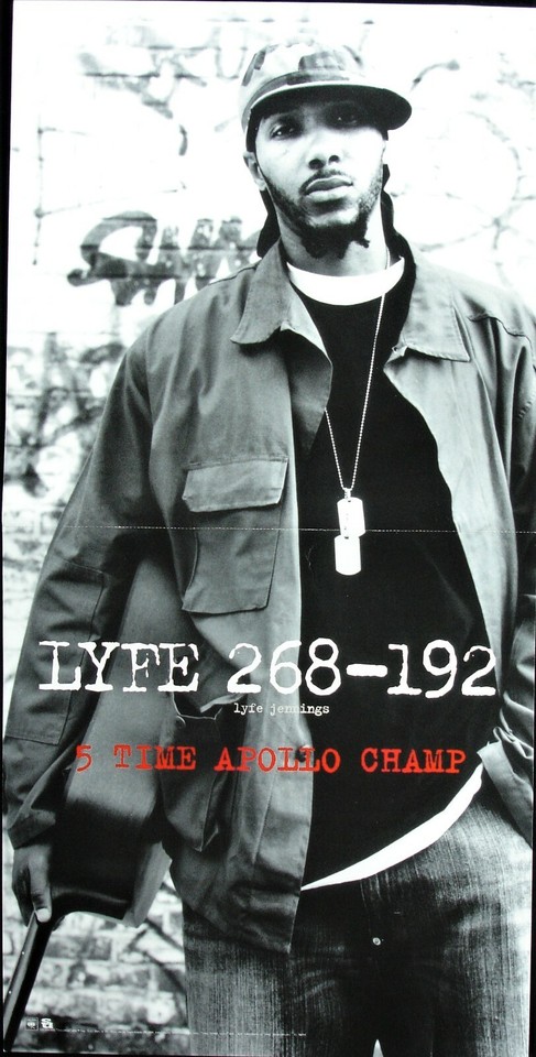 LYFE JENNINGS "LYFE 268-192" 2004 PROMO POSTER/FLAT 2-SIDED 12X24 ~RARE ...