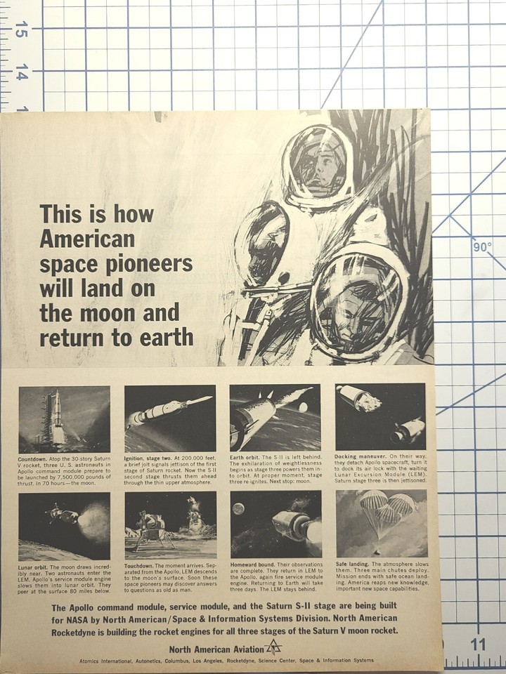 North American Aviation Apollo Moon Shot Astronauts Vintage Print Ad ...