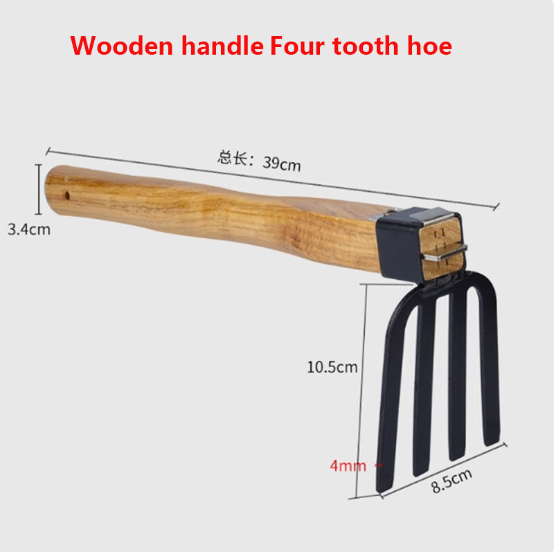 1pcs Wooden Handle Gardening Hoe Steel Garden Hand Weeding Dig Hoe Tool ...