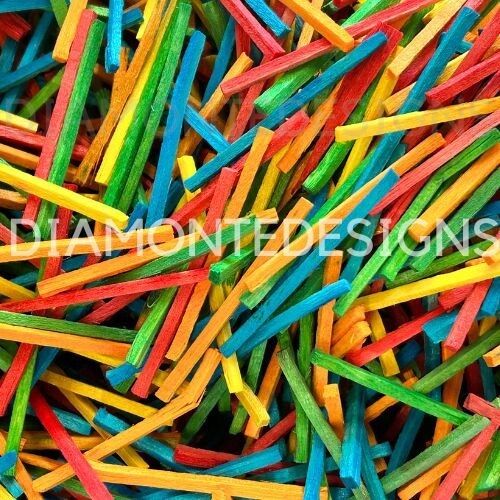 500 Pcs - Colour Wooden Matchsticks Model Arts Craft Match Splints Art ...