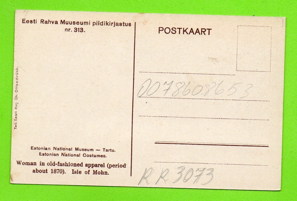 RUSSIA ESTONIA TARTU TYPE WOMAN the National costume VINTAGE POSTCARD 263 | eBay