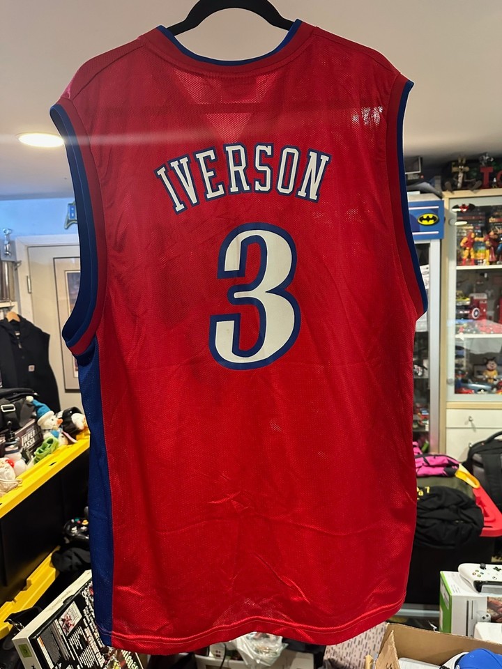 Allen Iverson Philadelphia 76ers Legend NBA Basketball Jersey Reebok ...