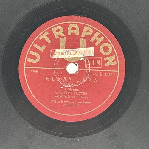 78 RPM Record - Adalbert Lutter - Hlasy Jara/Vlastovky ULTRAPHON B ...