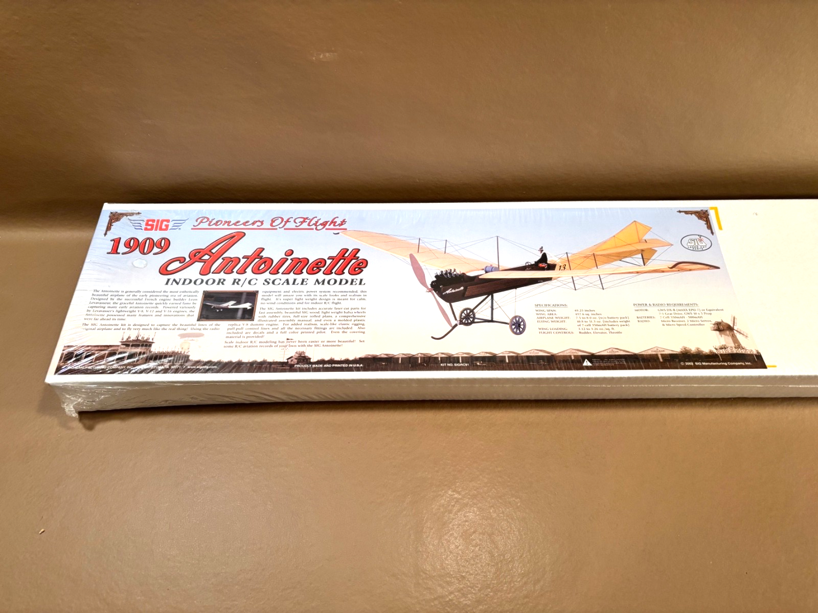 Factory Sealed Sig 1909 "Antoinette" Indoor RC Model Airplane Kit | eBay
