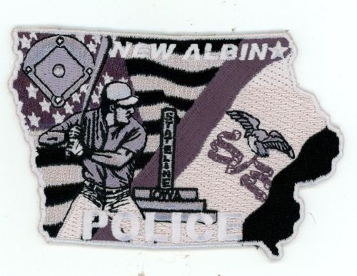 IOWA IA NEW ALBIN POLICE SUBDUED SWAT STYLE STATE SHAPED SHOULDER PATCH ...