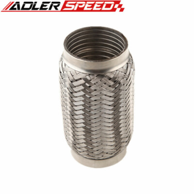 4" Inch Exhaust Flex Pipe 4" ID x 6" OL Heavy Duty Stainless Steel ...