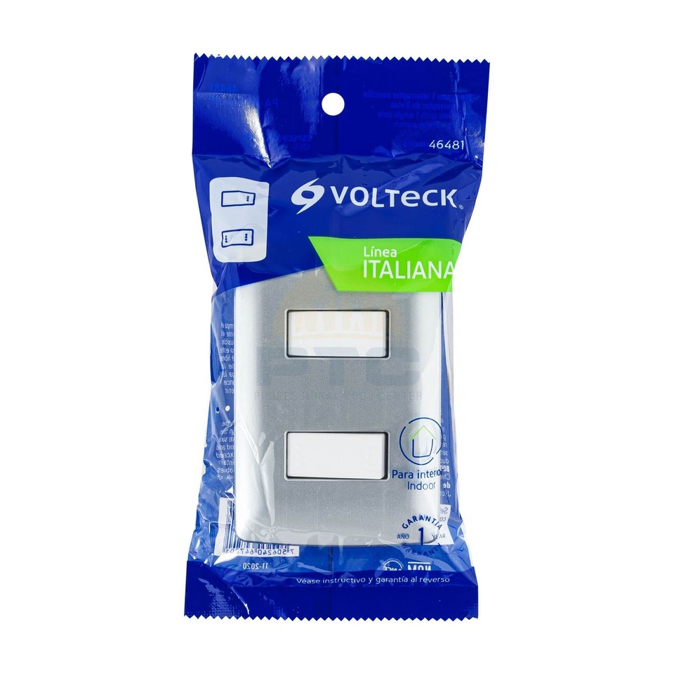 Volteck PA-APDO-EIP Armored plate 1 switch 1 ladder, silver, Italian ...