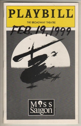 Lea Salonga & Will Chase "Miss Saigon" Playbill 1999 Broadway | eBay