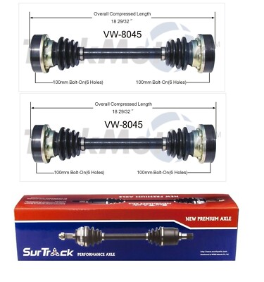 Rear CV Axle Shafts Assemblies SurTrack Set of 2 For VW Transporter RWD ...