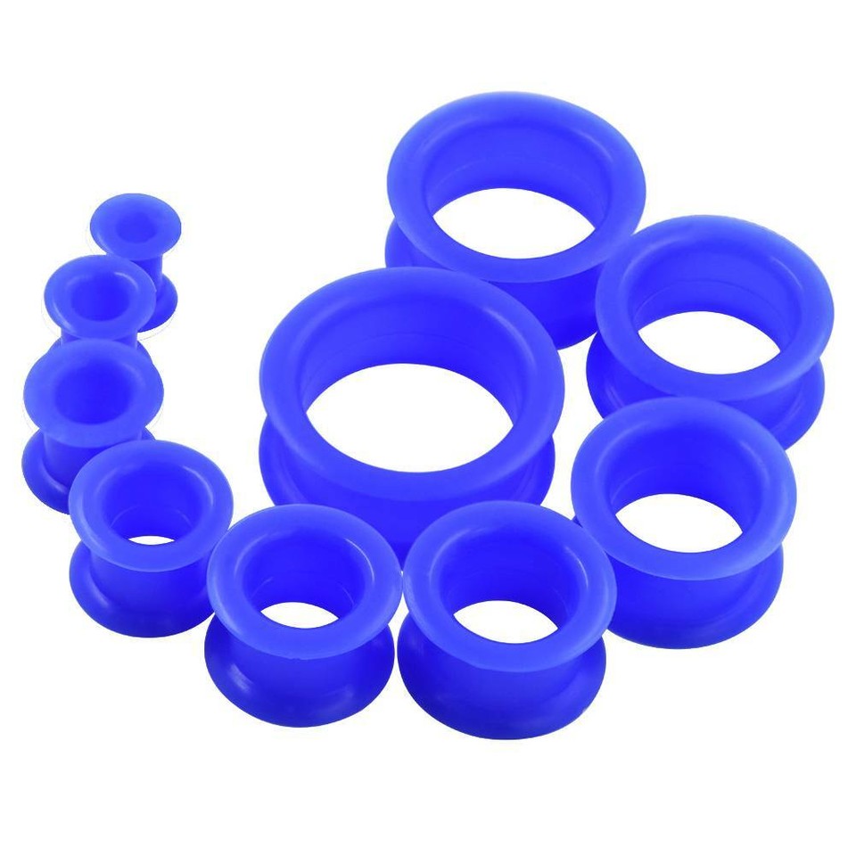 Pair Hard Silicone Ear Tunnel Plugs Hollow Soft Ear Gauge Expander ...