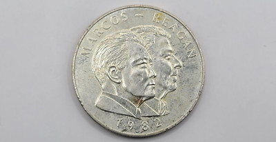 1982 Philippines 25 Piso Silver Coin - Marcos & Reagan - KM#235 | eBay