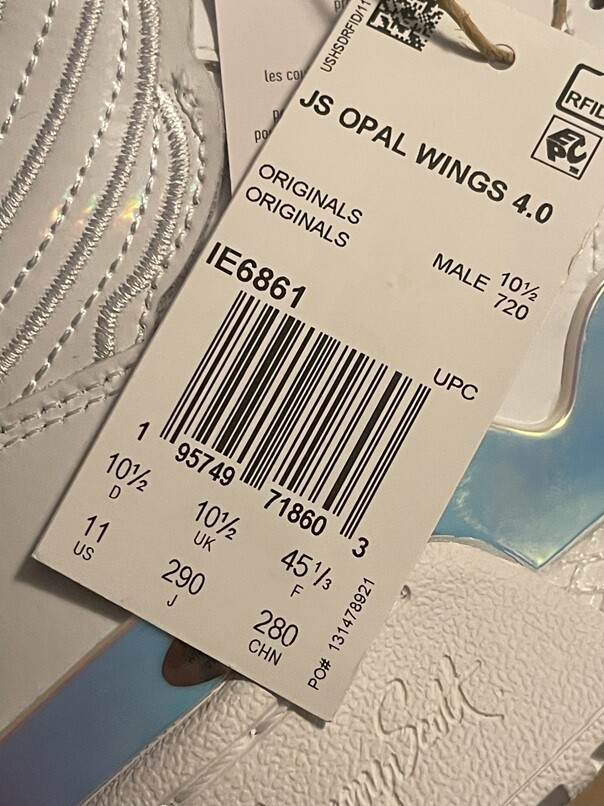 adidas Jeremy Scott Originals JS Wings 4.0 White Opal Iridescent ...