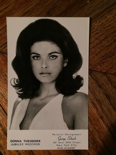 Donna Theodore Singer Actress Jubilee Records Advertising B/W 3X5 ...