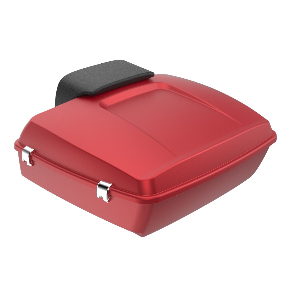 Wicked Red Denim Chopped Tour Pak Pack Trunk Luggage Backrest Fits 1997 ...