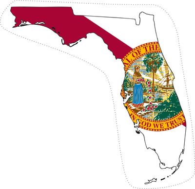 Sticker decal car bike bumper florida flag map usa united states | eBay