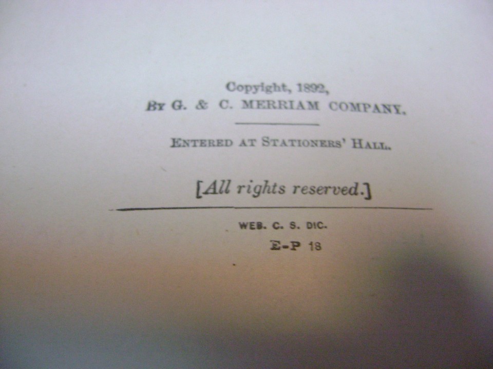 Websters 1st Edition Hardcover School Dictionary 1892 | eBay