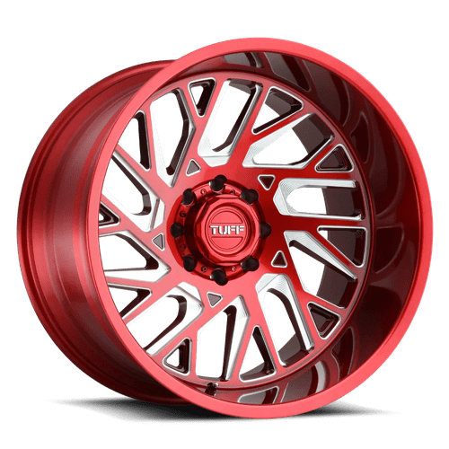 Tuff T4B 24X14 5x127 -72 71.50 CANDY RED W/ MILLED SPOKE Wheel/Rim | eBay