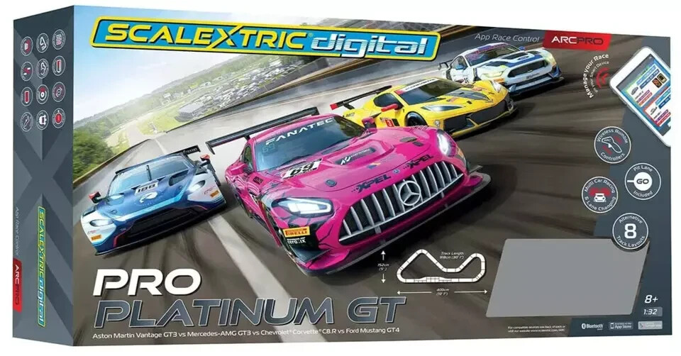 Scalextric ARC PRO Pro Platinum 1:32 Slot Car Digital Race Track Set ...