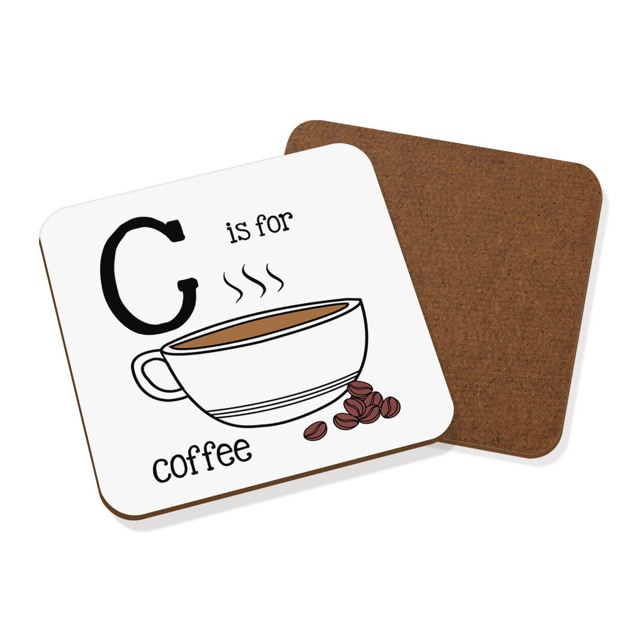 Letter C Is For Coffee Coaster Drinks Mat Funny Caffeine Alphabet Lover ...