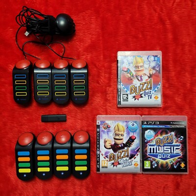 ps3 BUZZ! QUIZ GAMES + Wired/Wireless BUZZERS Controllers - Make Your ...