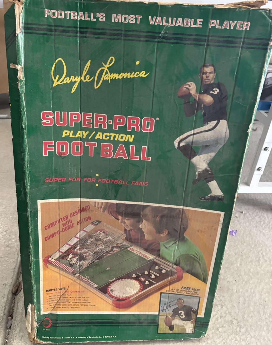 VINTAGE Daryle Lamonica Board Game NFL MVP Football SUPER RARE! FREE ...